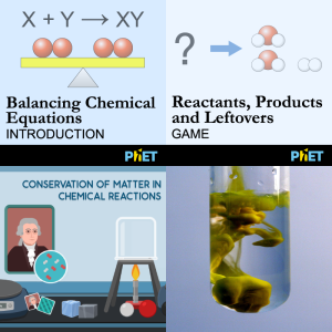 Worksheet: Conservation of Matter in Chemical Reactions MS-PS1.B-2 ...